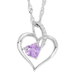 Amor Damen Kette mit Anh&auml;nger &raquo;Herz&laquo; mit Zirkonia (synth.) bunt Silber 925 (Sterlingsilber), L: 45