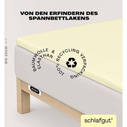 Schlafgut Spannbettlaken &raquo;EASY Jersey Elasthan Topper&laquo; MADE IN GREEN by OEKO-TEX gelb Jersey, Obermaterial: 95% Baumwolle, 5% Elasthan 1 Stk., Jersey, 90-