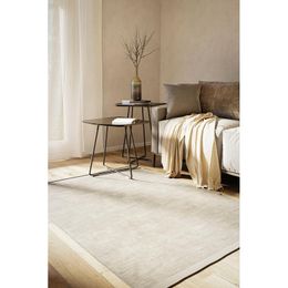 MyFlair Wollteppich &raquo;WOOLY DREAM&laquo; rechteckig 10 mm H&ouml;he handgewebter Wendeteppich, meliert, reine Wolle, Wohnzimmer beige Wolle B : 160cm 1 Stk., 10mm, L: 