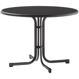 SIEGER Gartentisch mecalit PRO-Platte mit Dekoroberfl&auml;che grau B/H/T: 100cm x 72cm x 100cm
