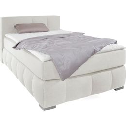 Home Affaire Boxspringbett &raquo;Chelles&laquo; inkl. Topper,, in XXL- &Uuml;berl&auml;nge 220 cm, Unterbox mit feine W&ouml;lbung beige Samtoptik (100% Polyester);Bezug der 