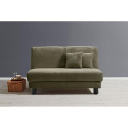 ell+ell ell + ell Schlafsofa &raquo;Enny&laquo; gr&uuml;n 92% Polyester 8% Nylon B/H/T: 160cm x 85cm x 100cm, Cord, PUR-Schaum, Sitzh&ouml;he 40cm