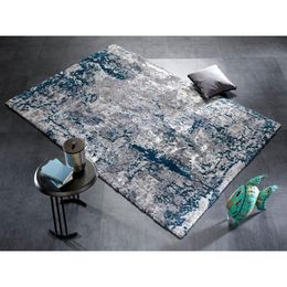 OCI DIE TEPPICHMARKE Teppich &raquo;JUWEL LIRAY, auch als L&auml;ufer und in Rund&laquo; rechteckig 20 mm H&ouml;he Kurzflor, Wohnzimmer, Marmor Optik, Hoch Tief Effekt, 