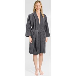 HAMMETEX Damenbademantel &raquo;Ren, 100% Baumwolle&laquo; 380 g/m&sup2; Frottee Bademantel mit Taschen &ndash; Saugf&auml;hig & Weich Baumwolle M L: 100cm