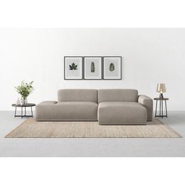 Trendmanufaktur Ecksofa &raquo;Braga, mit hochwertigem Kaltschaum, L-Form, in Cord erh&auml;ltlich&laquo; modernes Sofa, Couch mit hohem Sitzkomfort, 275/72/160 cm (B/