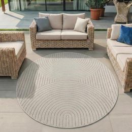 Ayyildiz Teppiche Outdoorteppich &raquo;NOVA 1201 , auch als L&auml;ufer und Rund&laquo; rund 8 mm H&ouml;he Material aus schmutzabweisendem Polypropylen, In-/Outdoor geeignet beige 