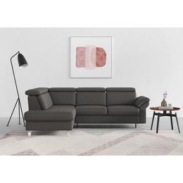 Sit & More sit&more Ecksofa &raquo;Arngast L-Form&laquo; inklusive Kopfteilverstellung und Federkern braun B/H/T: 245cm x 84cm x 194cm, NaturLEDER , Ottomane links,mit 
