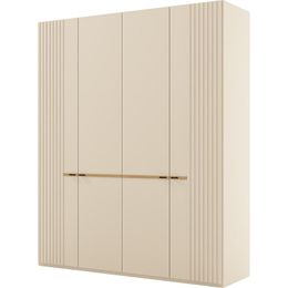 Musterring Kleiderschrank &raquo;Isabelle&laquo; Lamellen in Korpusfarbe, Griffe in schwarz, versch. Gr&ouml;&szlig;en und Farben beige Hartfaserplatte, Holzwerkstoff Champagner-Dekor,