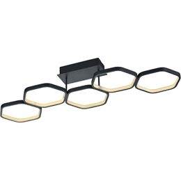REALITY LEUCHTEN LED Deckenleuchte &raquo;Vigo&laquo; LED-Board 1 Stk. Warmwei&szlig; dimmbare LED Deckenlampe in Wabenoptik, 3000K, 2800 Lumen grau 1, H: 15cm, 1 Stk.
