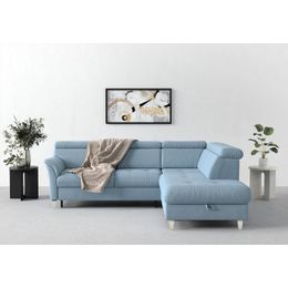 Sit & More sit&more Ecksofa &raquo;Marano L-Form&laquo; inklusive Kopfteilverstellung, optional Schlaffunktion & Bettkasten blau 98% Polyester, 2% Polyamid B/H/T: 252cm x 
