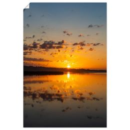 Artland Wandbild &raquo;Sonnenaufgang in Seedorf am Schaalsee&laquo; 1 Stk. tlg. als Alubild, Leinwandbild, Poster, Wandaufkleber in verschied. Gr&ouml;&szlig;en orange B/H/T: 40cm 