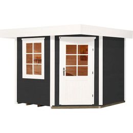 Weka Gartenhaus &raquo;Designhaus 213 Plus&laquo; grau Massivholz Fu&szlig;boden im Gartenhaus, ohne Dacheindeckung