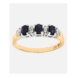 Diamant L'&eacute;ternel Eternity-Ring aus 375 Gelbgold mit Diamant mit Saphir | Gr.: 55