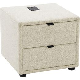 Jockenh&ouml;fer Nachtkonsole &raquo;Larre&laquo; mit induktiver Ladem&ouml;glichkeit sowie USB-A und USB-C Ladeport beige B/H/T: 44cm x 39cm x 44cm, 2 Stk.
