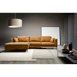 Trendmanufaktur Ecksofa &raquo;Luzi, wahlweise mit Schlaffunktion & Bettkasten., L-Form&laquo; Designsofa mit tollem Sitzkomfort, Metallf&uuml;&szlig;e schwarz, Breite 280 