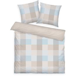Tom Tailor HOME Wendebettw&auml;sche &raquo;BOLD MOSAIC in Gr. 135x200cm, 155x220cm oder 200x220cm&laquo; 3 Stk. new bedroom, gewebtes Label beige Flanell, 