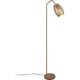 REALITY LEUCHTEN Stehlampe &raquo;BIDAR, Stehleuchte H&ouml;he 147 cm mit Fu&szlig;schalter, exkl 1x E27 max 10W&laquo; E27 1 Stk. warmwei&szlig; - kaltwei&szlig; Metall-Lampenschirm 