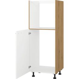 KOCHSTATION Backofen/K&uuml;hlumbauschrank &raquo;"KS-Scafa"&laquo; Breite/H&ouml;he: 60/150 cm, wahlweise T&uuml;ranschlag rechts oder links wei&szlig; eiche astig, B/H/T: 60cm x 