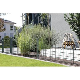 Alberts Metallzaun &raquo;Anbauset Madrid&laquo; H&ouml;he: 49,5, 73,5 und 98,5 cm, Breite: 200 cm, zum Einbetonieren grau Stahl H/L: 98,5cm x 2m, Pfosten: 1 Stk.