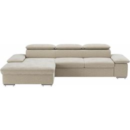 Sit & More sit&more Ecksofa &raquo;Valantine L-Form, B: 286 cm&laquo; mit Arm- & Kopfteilverstellung, optional mit Schlaffunktion beige 100% Polyester B/H/T: 286cm x 73cm x 