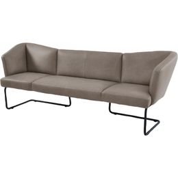 K+w Komfort & Wohnen K+W Komfort & Wohnen Polsterbank &raquo;Mikkado Tube&laquo; in abgerundeter Form, Rundrohrkufe lang, in 2 Breiten 192 oder 242 cm grau Holzwerkstoff, Metall B/H/T
