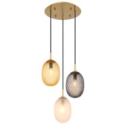 Globo LIGHTING H&auml;ngeleuchte &raquo;DEVIN&laquo; E14 1 Stk. H&auml;ngelampe/Pendelleuchte/Esszimmer/Wohnzimmer/Esstisch bunt 3, &Oslash; 15cm H: 120cm, 1 Stk.
