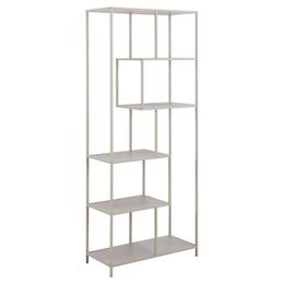 ACTONA GROUP B&uuml;cherregal &raquo;Seaford, Standregal, Regal, Raumteiler&laquo; 77x35x185 cm, grauer Stahlrahmen, asymmetrisch, Breite 77 cm Stahl B/H/T: 77cm x 