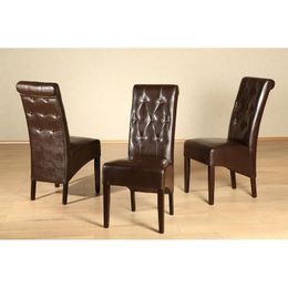 Home Affaire Stuhl &raquo;Chris&laquo; (Set) 2 Stk.pflegeleichter Kunstleder Bezug, 2er, 4er oder 6er-Set, Sitzh&ouml;he 51 cm braun B/H/T: 49cm x 106cm x 66cm, 2 Stk.