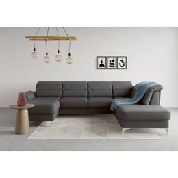 Sit & More sit&more Wohnlandschaft &raquo;Sinatra U-Form&laquo; optional mit Kopfteilverstellung und Armteilfunktion etc. grau 98% Polyester, 2% Polyamid B/H/T: 326cm x 85cm