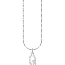 Thomas Sabo Damen Thomas Sabo Kette mit Anh&auml;nger &raquo;Buchstabe&laquo; mit Zirkonia (synth.) bunt 45, Q, Silber 925 (recycelt)