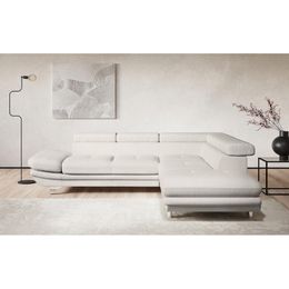 COTTA Ecksofa &raquo;Enterprise L-Form, B: 277 cm&laquo; Arm- & Kopfteilverstellung, optional Schlaffunktion wei&szlig; Softlux -Kunstleder;Luxus-Kunstleder B/H/T: 