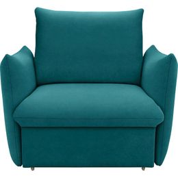 LOOKS by Wolfgang Joop Sessel &raquo;LOOKS XII Schlafsesel, Schlaffunktion&laquo; Boxspring-Polsterung, mit G&auml;stebettfunktion, Kissenoptik blau 92% Polyester, 8% 