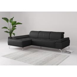 OTTO home Ecksofa &raquo;Caluna, L-Form, B:280cm, Federkern, in Stoff und Leder&laquo; Inkl.Sitztiefenverstellung, wahlweise mit Kopf- und Armteilverstellung 