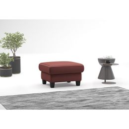 OTTO home Polsterhocker &raquo;Varese&laquo; Kreuznaht in beige rot B/H/T: 77cm x 49cm x 67cm, NaturLEDER ,mit Stauraum