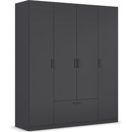 Rauch Dreht&uuml;renschrank &raquo;Kleiderschrank Schrank Garderobe W&auml;scheschrank BARI&laquo; mit Schubasten mittig, moderner Griff in Graumetallic MADE IN GERMANY 