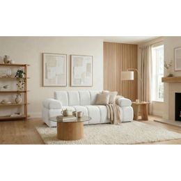 Home Affaire 2-Sitzer &raquo;LYOTH Design-Sofa, moderne Steppung, Breite 180 cm&laquo; mit Wellenunterfederung, gem&uuml;tlich und modern, komfortables Sitzgef&uuml;hl wei&szlig;