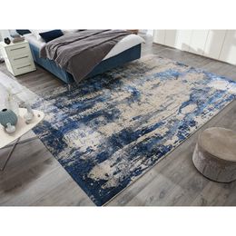 Teppich &raquo;WAVE ARTE&laquo; rechteckig 9 mm H&ouml;he exlcusive Musterring DELUXE COLLECTION kuscheliges Microfaser Garn grau Polypropylen B : 140cm 1 Stk., 9mm, L