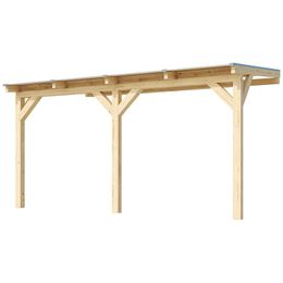 Weka Terrassendach &raquo;Terrassen&uuml;berdachung&laquo; aus verzugssteifem Leimholz, direkt farblich behandelbar beige Fichtenholz, Polycarbonat (PC) B/H/T: 348cm x