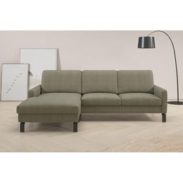 Home Affaire Ecksofa inkl. saugroboterfreundliche H&ouml;he & schmale Armlehnen gr&uuml;n 100% Polyester B/H/T: 244cm x 86cm x 164cm, Easy care, Longchair links