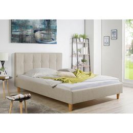 Maintal Polsterbett &raquo;Leesburg&laquo; Bettseiten zerlegt, ohne Bettkasten beige Liegefl&auml;che L&auml;nge B: 200cm x 100cm, Struktur (100% Polyester) ohne Lattenrost/ohne 