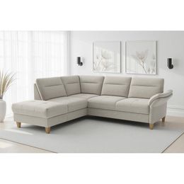 Sit & More sit&more Ecksofa &raquo;Pamela, B: 218 cm, L-Form, wahlweise mit Schlaffunktion und Bettkasten&laquo; mit Federkern beige 100% Polyester B/H/T: 218cm x 90cm x 