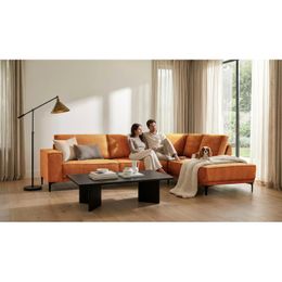 OTTO home Ecksofa &raquo;OLAND Chenille L-Form, B: 289 cm, Skandi-Design&laquo; Struktur, Flachgewebe, Luxus-Microfaser, Boucle orange 100% Polyester B/H/T: 289cm