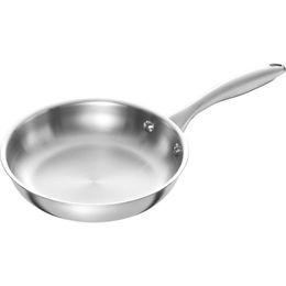 HENCKELS by ZWILLING Bratpfanne &raquo;Glace&laquo; Edelstahl 1 tlg. Hochwertiger Edelstahl, Ideal f&uuml;r scharfes Anbraten, Induktion silber &Oslash; 24cm + H&ouml;he 8cm
