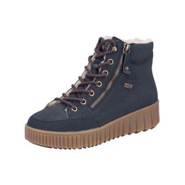 Rieker Damen Schn&uuml;rstiefelette "Rieker Stiefelette Lederimitat", Gr. 37, blau, Lederimitat, Schuhe