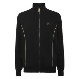 Plein Sport Herren Yoga-Sweatjacke "Joggingjacke", schwarz, Gr. XS, Obermaterial: 88% Baumwolle, 12% Polyester, Sweatjacken