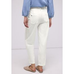 Street One Damen Stoffhosesanftes wei&szlig;, Gr. 46, unifarben, Stoff, 58% Viskose, 38% Nylon, 4% Elasthan, Hosen, High Waist