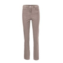 GOLDNER Damen Regular-fit-Jeans "Kurzgr&ouml;&szlig;e Damen Jeans Slim Fit LOUISA mit Stretch-Anteil", beige, Gr. 21, Obermaterial: 70% Baumwolle CO. 27%
