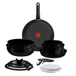Tefal Pfannen-Set &raquo;Ingenio Excellence Keramik&laquo; Aluminium Set, 13 tlg. abnehmbarer Ingenio-Griff, Thermo-Signal, stapelbar, Induktion schwarz Einheitsgr&ouml;&szlig;e