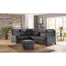 OTTO home Ecksofa &raquo;Boccaccio L-Form&laquo; mit Federkern, incl. Kopfteilverstellung, wahlweise Schlaffunktion grau Struktur weich (90% Polyester / 10% 
