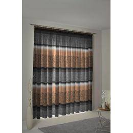 Vorhang WIRTH, B:132cm H:225cm, grau, Jacquard, Baumwolle, Polyester, Wohnzimmer, Gardinen, "Maribor"